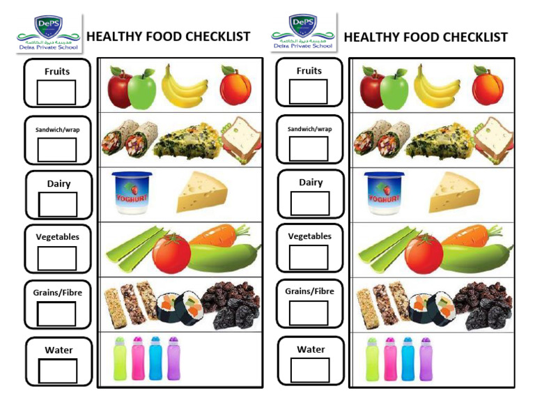 Healthy Food Checklist | PDF