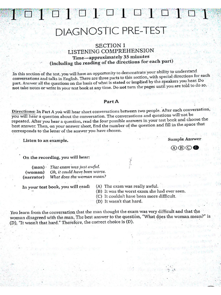 Diagnostic Pre Test | PDF