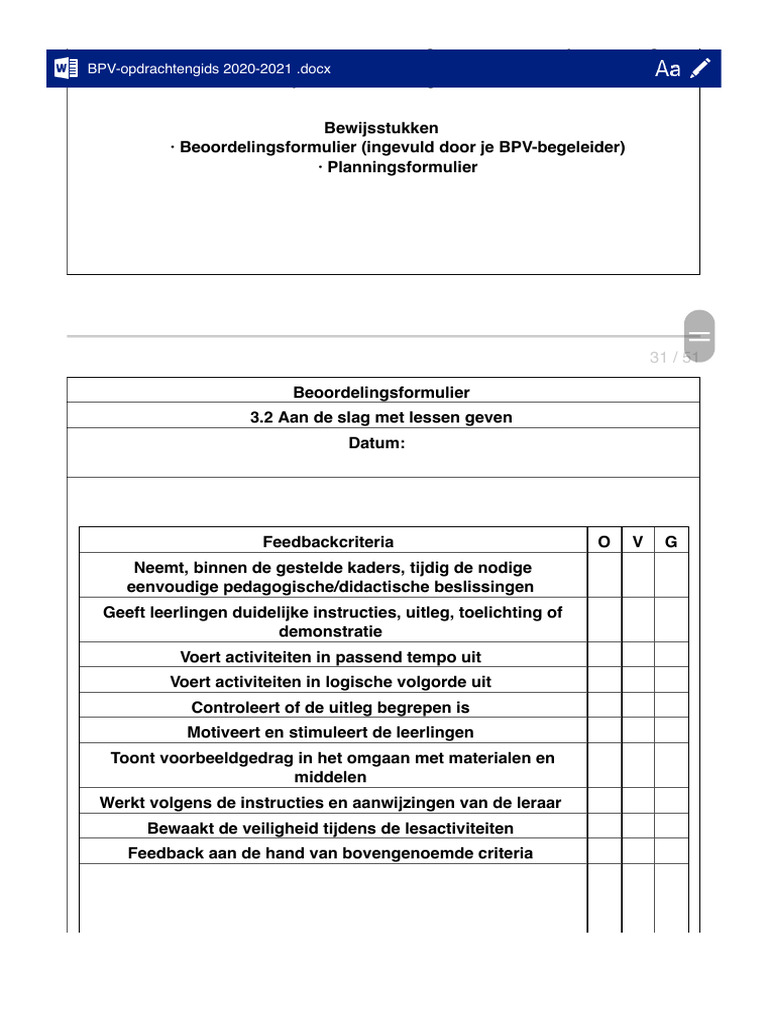 BPV-opdrachtengids 2020-2021 .docx | PDF