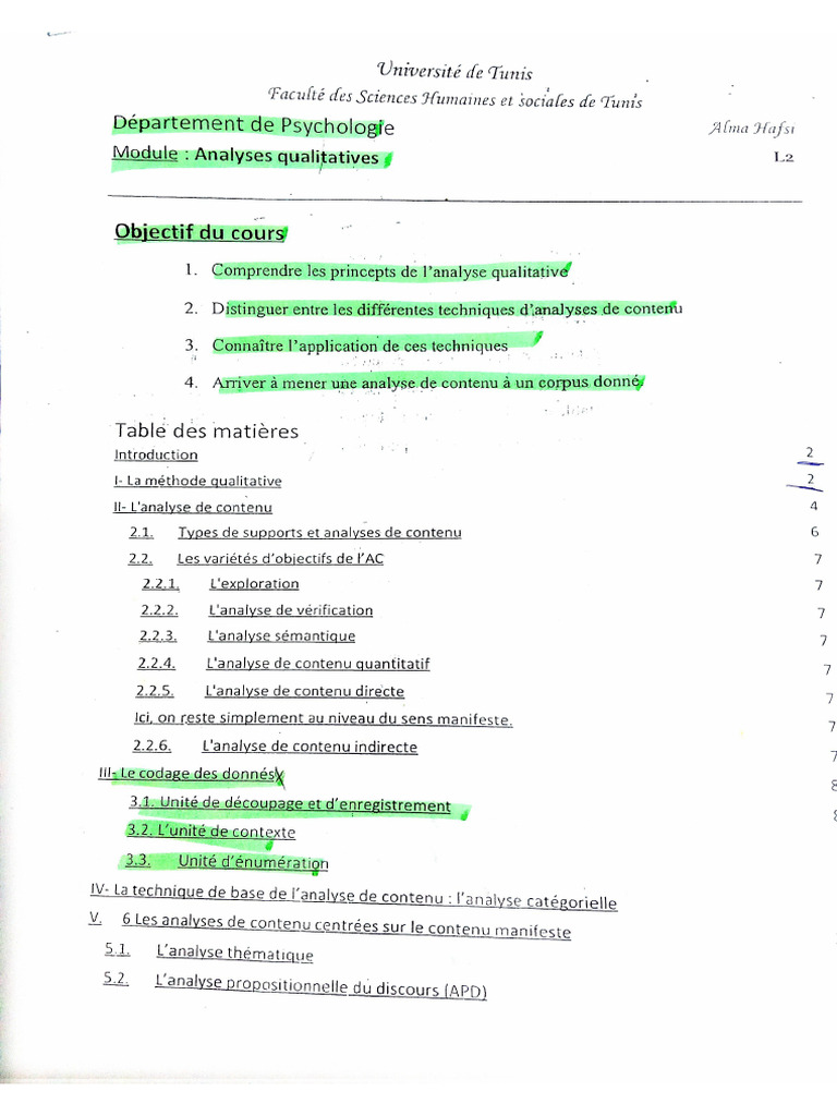 Analyses Qualitatives (1) | PDF