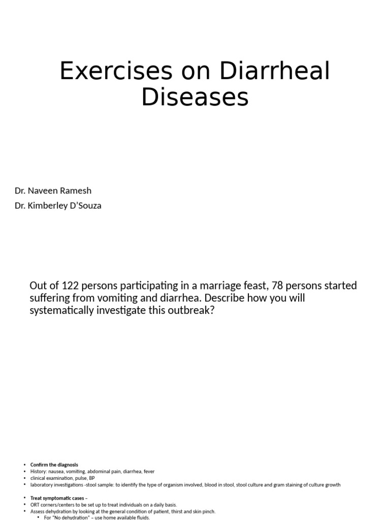 Exercises On Diarrheal Diseases | PDF | Diarrhea | Hepatitis