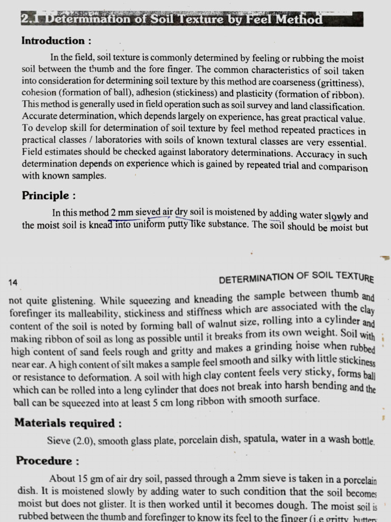 Soil Science Practical Soil Texture by Feel Method | PDF