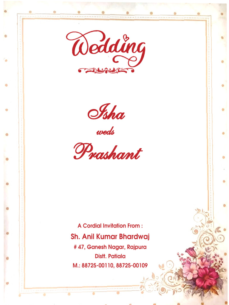 W. Inv. Isha & Prashant 1 | PDF