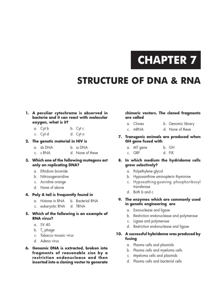 Microbio Structure of DNA and RNA | PDF | Dna | Rna