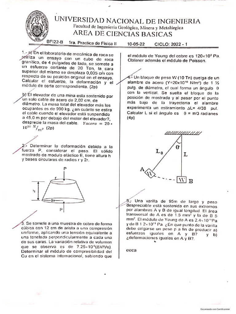 1ra Practica Calificada FISICA II 22-1 | PDF