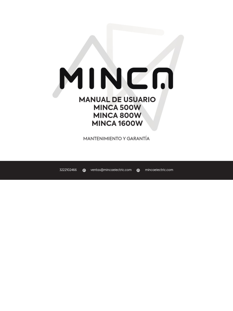 Manual de Mantenimiento Minca 500W y 800W | PDF | Neumático | Cargador ...