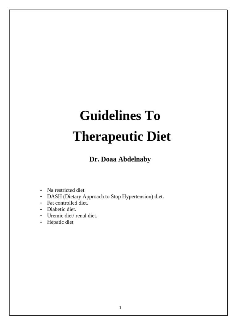 Therapeutic Diet (1) | PDF | Dieting | Diabetes