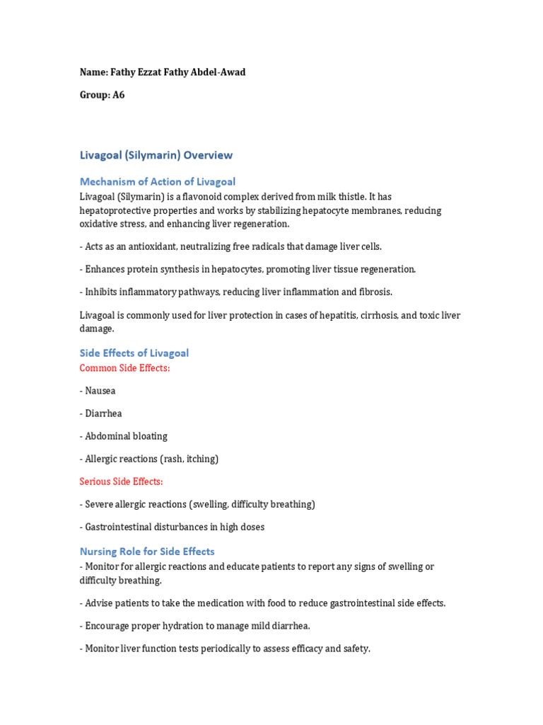 Livagoal and Visceralgine Activity | PDF | Liver | Hepatitis
