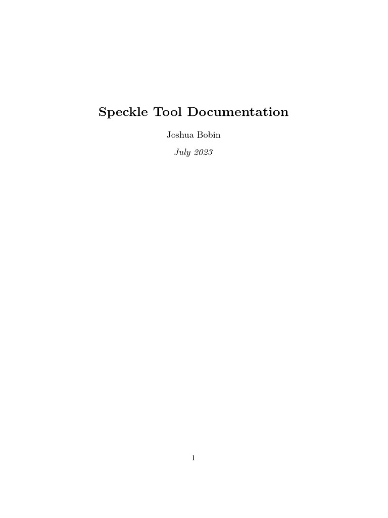 Speckle Tool Documentation-1 | PDF | Statistical Theory | Applied Mathematics