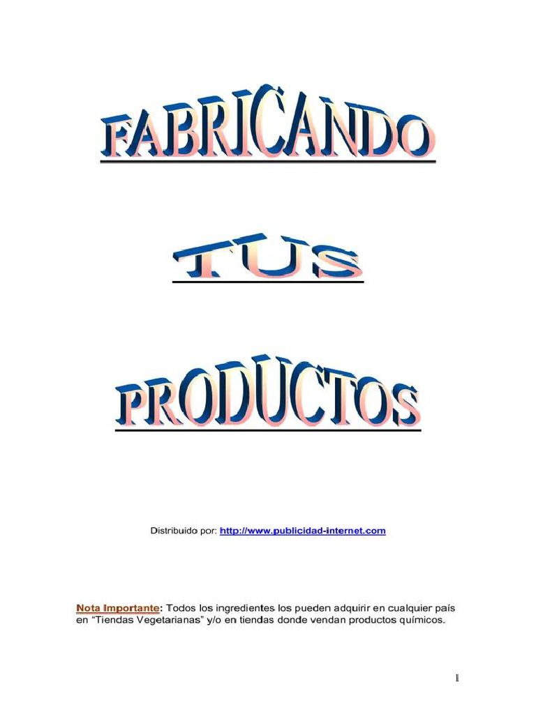 270 Formulas Fab Talcos,Jabones,Pastas,Cera,Shapu,Cremas -141p | PDF