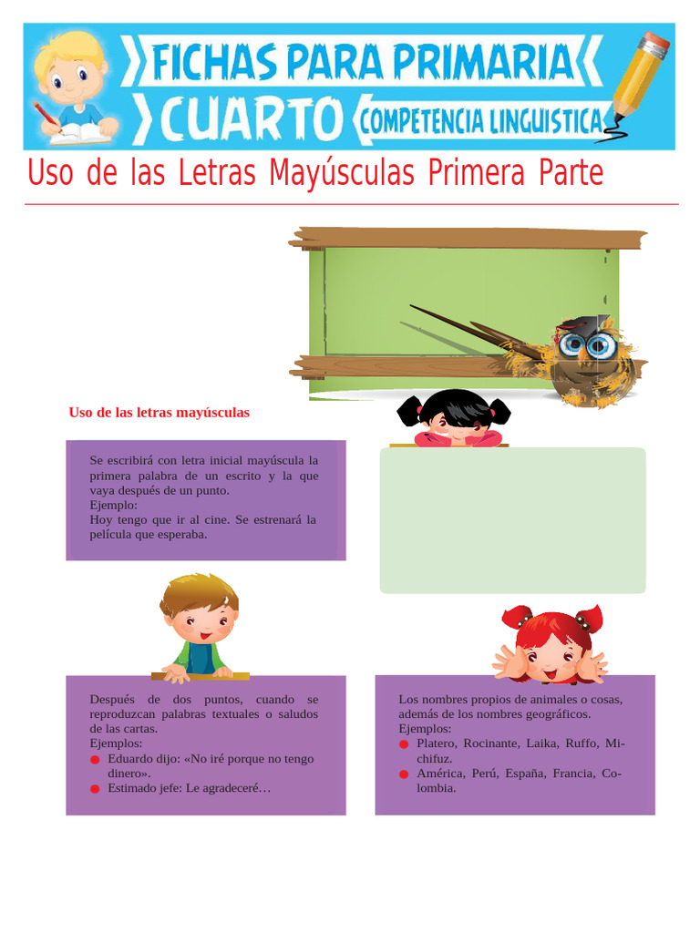 Uso de Las Letras Mayúsculas Primera Parte | PDF | Ortografía