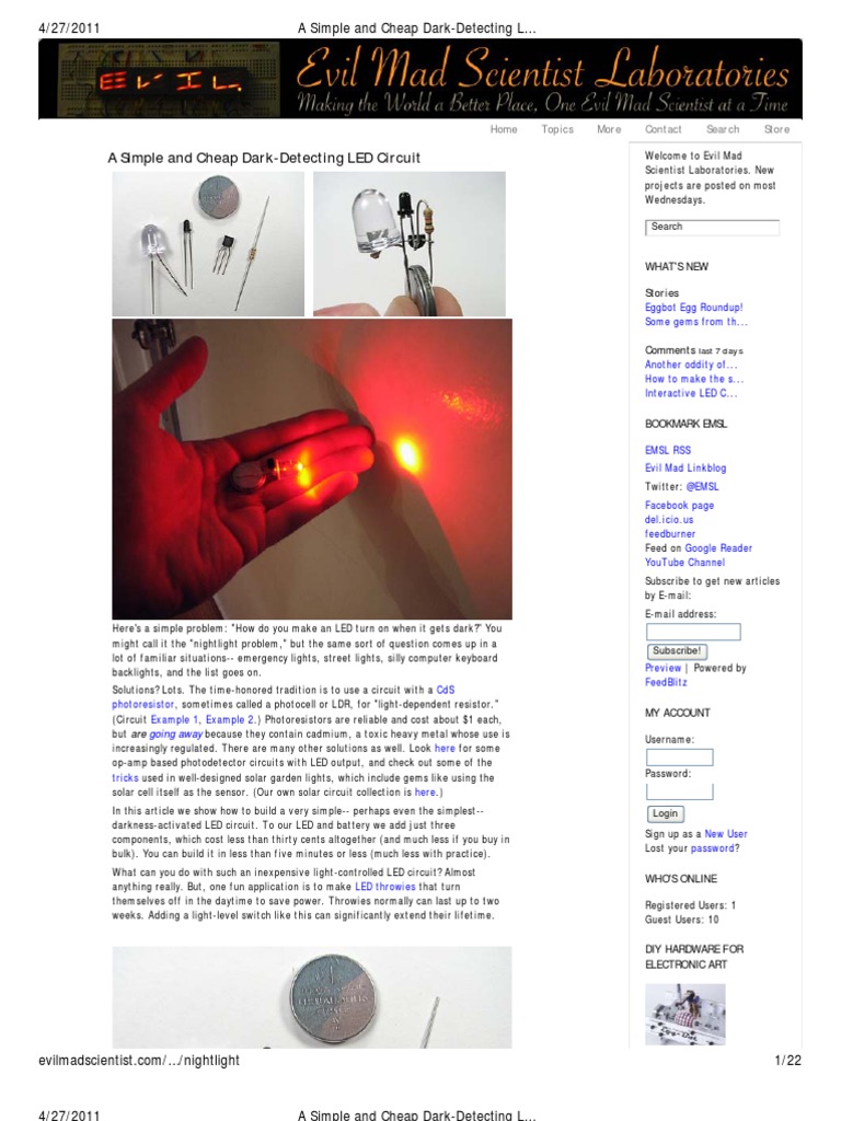 A Simple and Cheap Dark-Detecting LED Circuit - Evil Mad Scientist ...