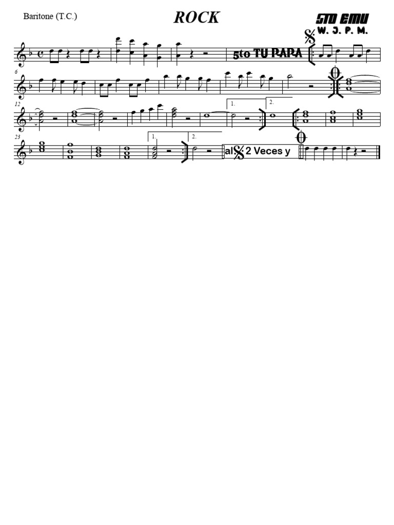 ROCK - 5TO EMU - Baritone 1 | PDF