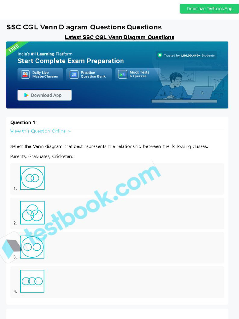 SSC CGL Venn Diagram Questions | PDF