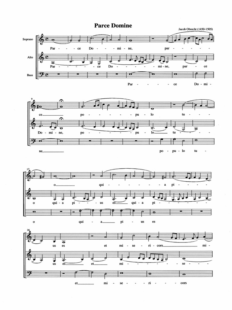 Obrecht Parce Domine À 3 Ed. CPDL | PDF