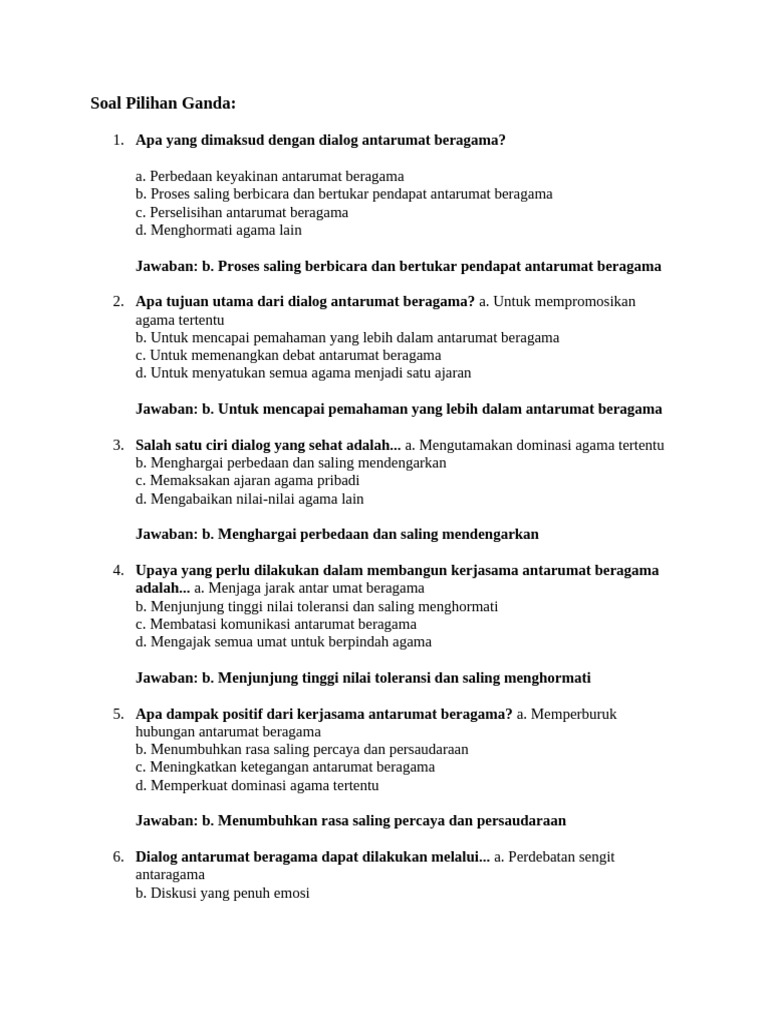 Soal UTS Agama Kelas XII SMA | PDF