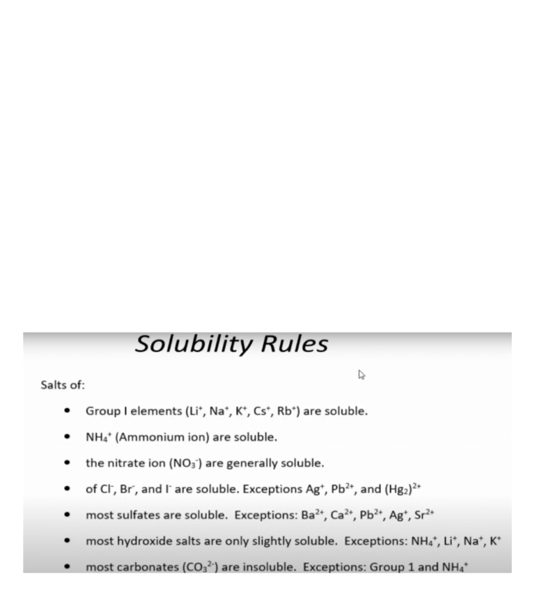 Solubility Rules | PDF