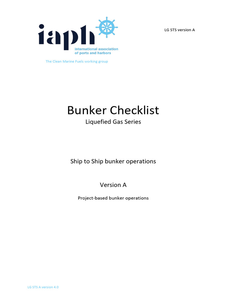 IAPH Liquefied Gas Bunker Checklist STS A v4.0 | PDF | Ships | Liquid ...