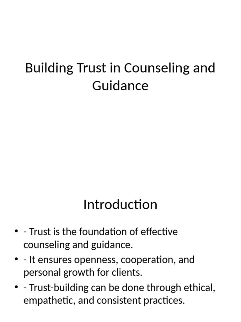 Building Trust Seminar Final Pdf
