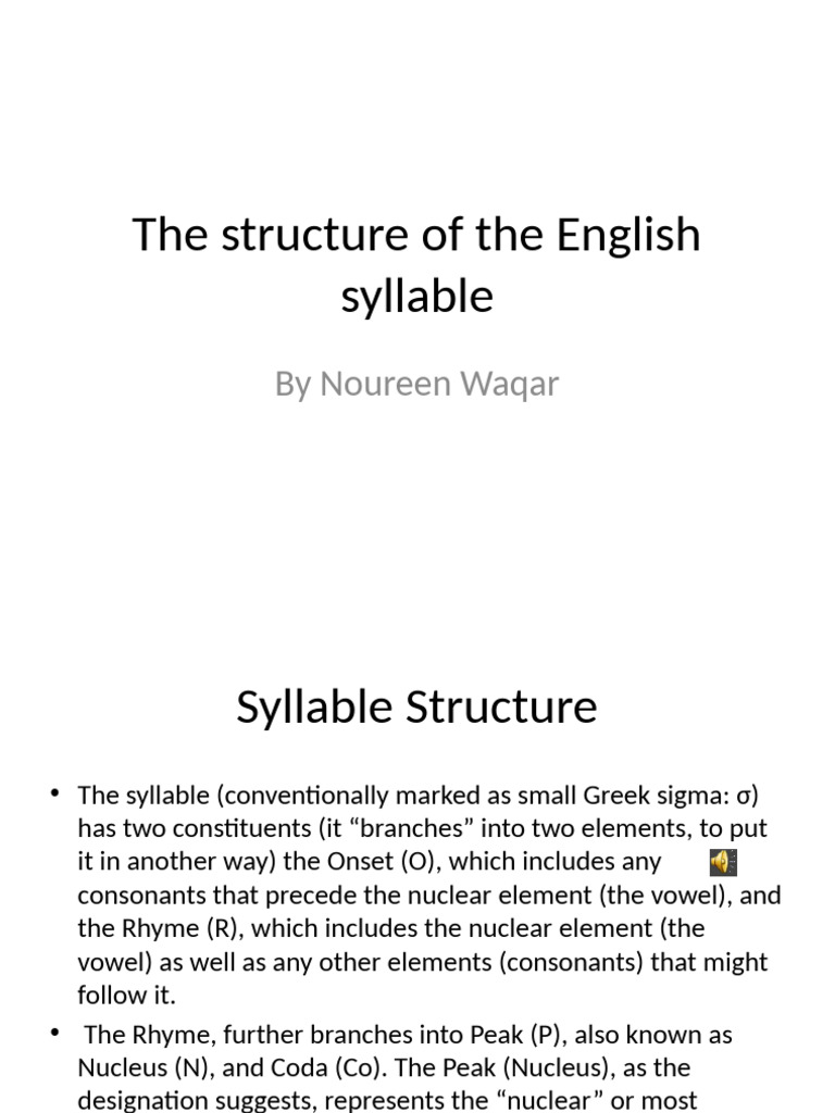 05cbd4_The Structure of the English Syllable | PDF