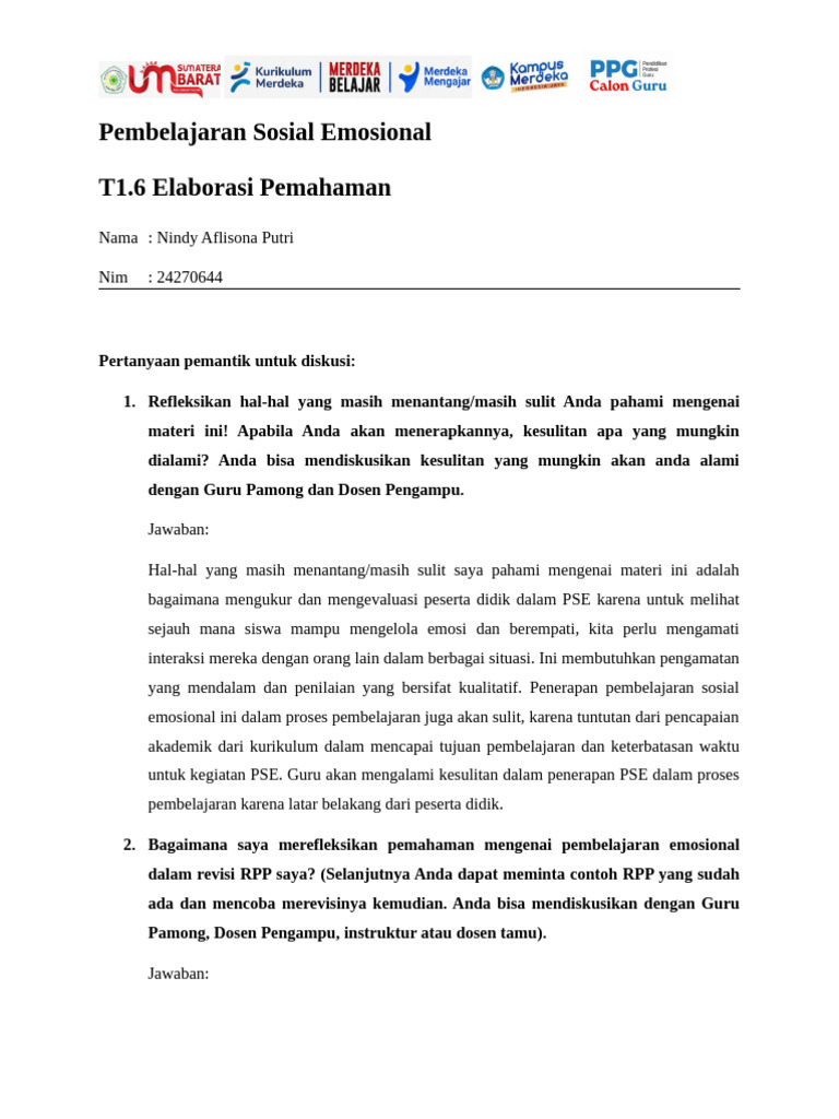T1.6 Elaborasi Pemahaman | PDF