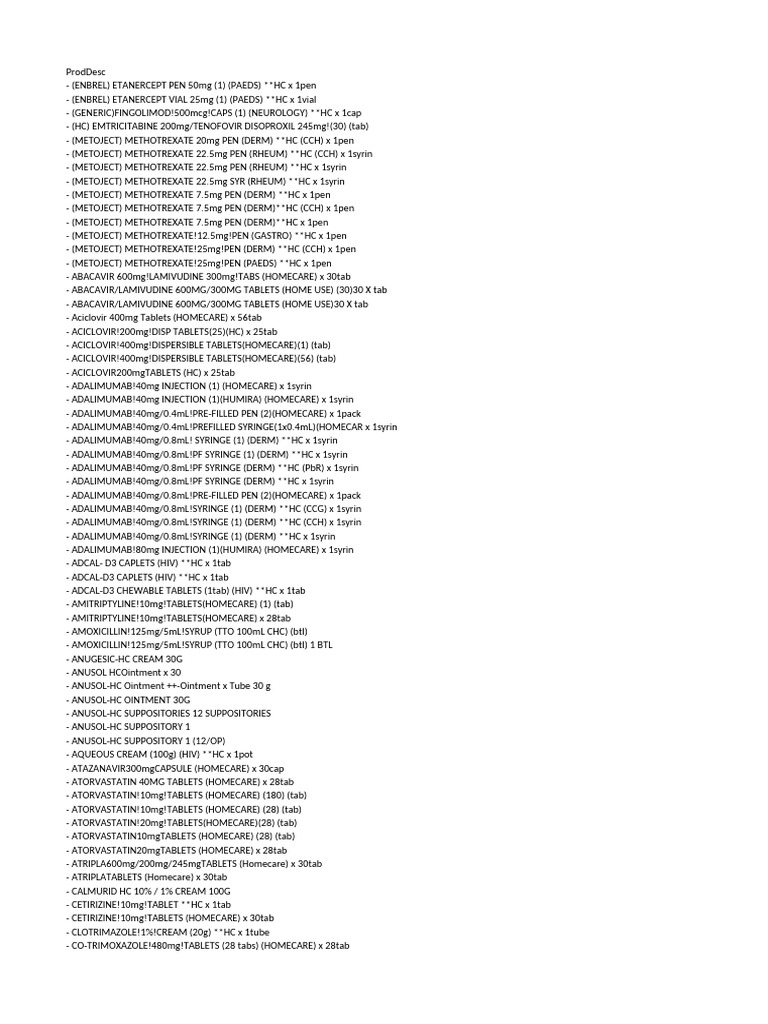 HPA Example HomeCare Bridge Lines 240809 (1) | PDF | Syringe | Pharmacology