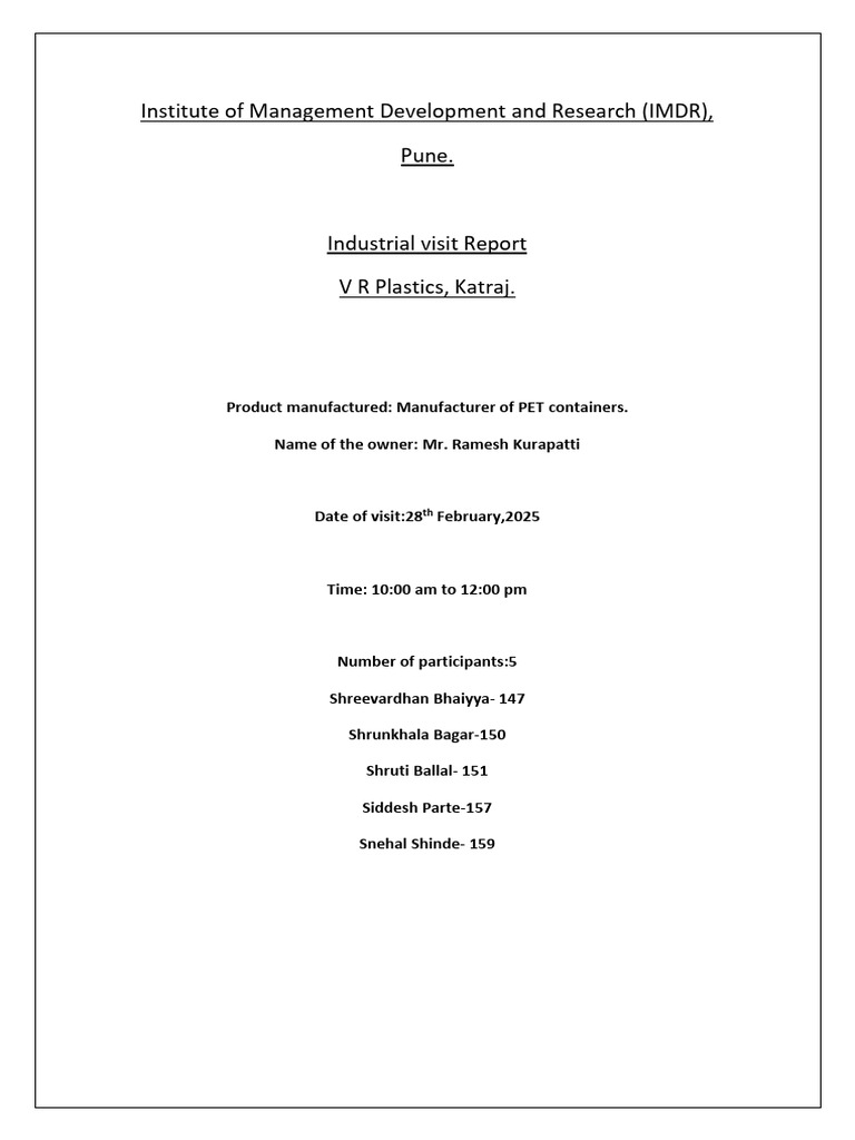 Group - 01 Div-C V R Plastic | PDF | Supply Chain | Automation