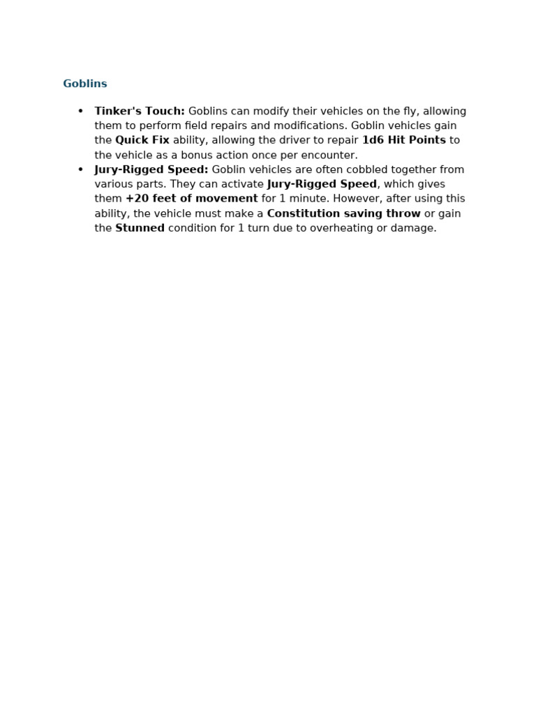 Goblin Vehicles | PDF