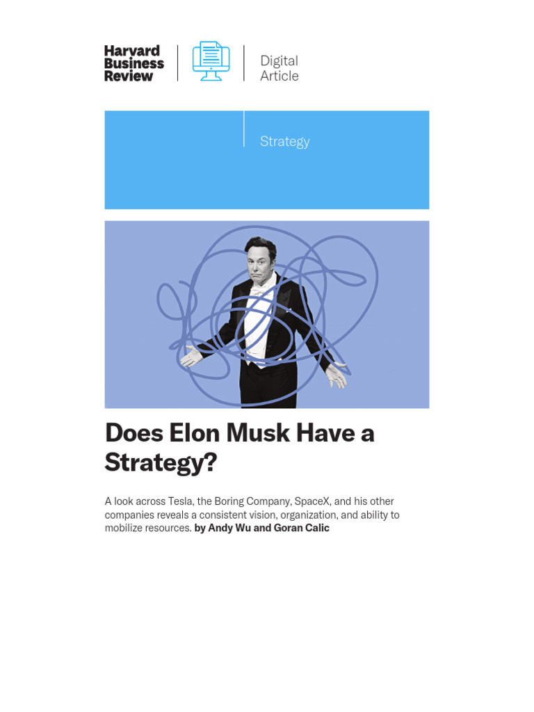 Elon Musk's Strategic Vision Explained | PDF | Elon Musk | Space X