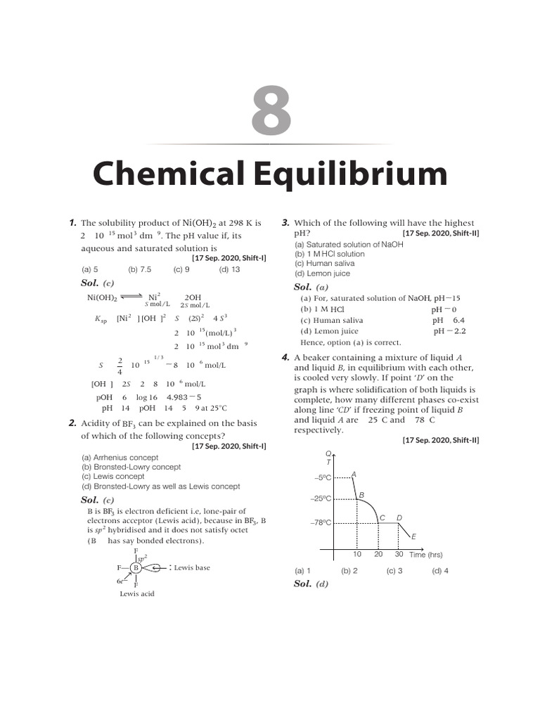 Equilibrium Short term worksheet | PDF | Ph | Acid