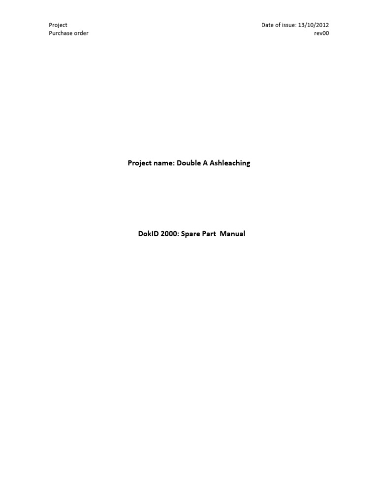 DokID 2000 Spare parts manual | PDF