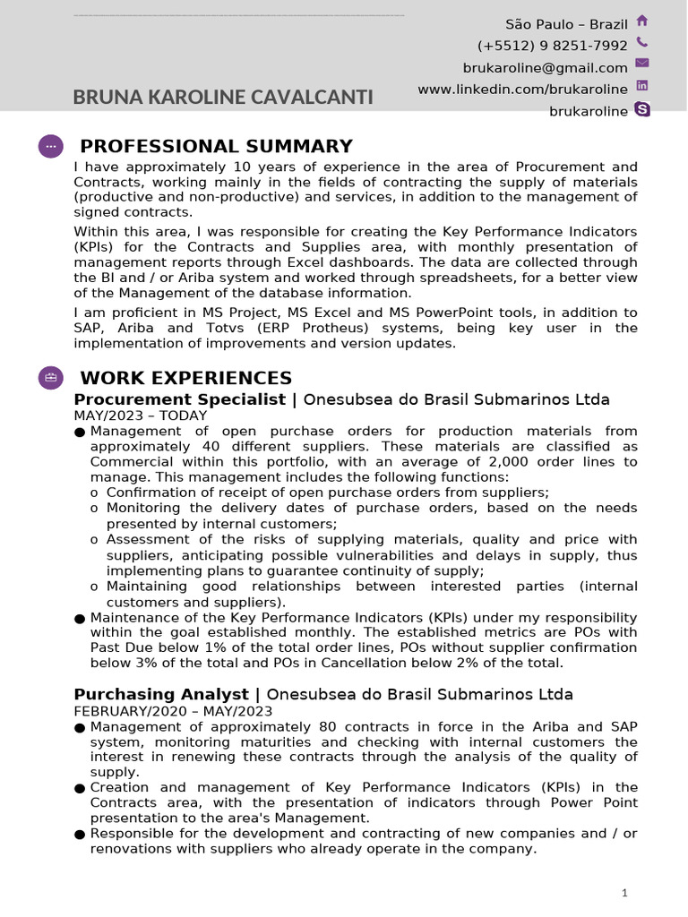 Bruna Karoline Cavalcanti 2024 - English | PDF | Supply Chain | Business