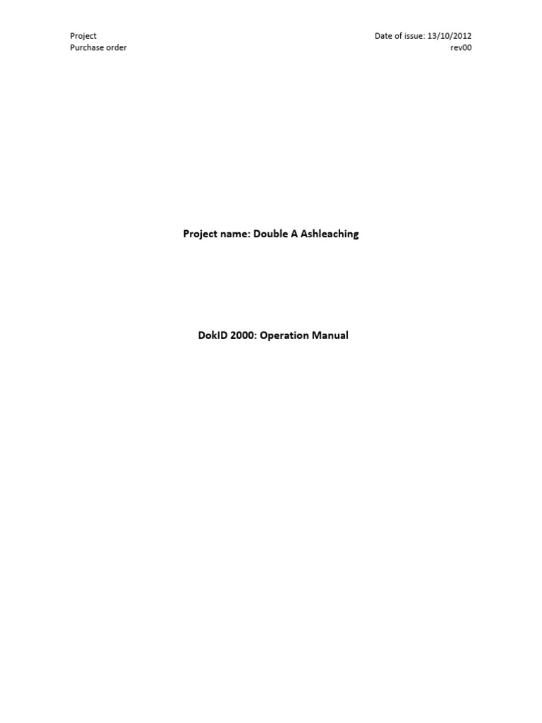 DokID 2000 Operation Manuals | PDF | Bearing (Mechanical) | Mechanical ...