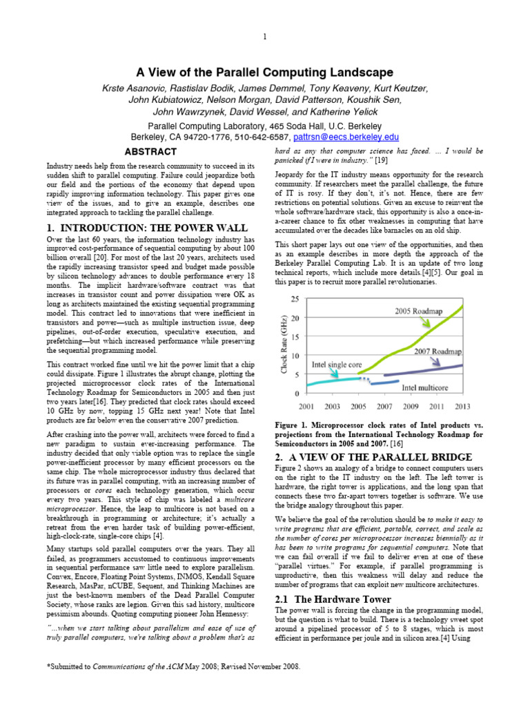 Asanovic. 2009 | PDF | Multi Core Processor | Parallel Computing