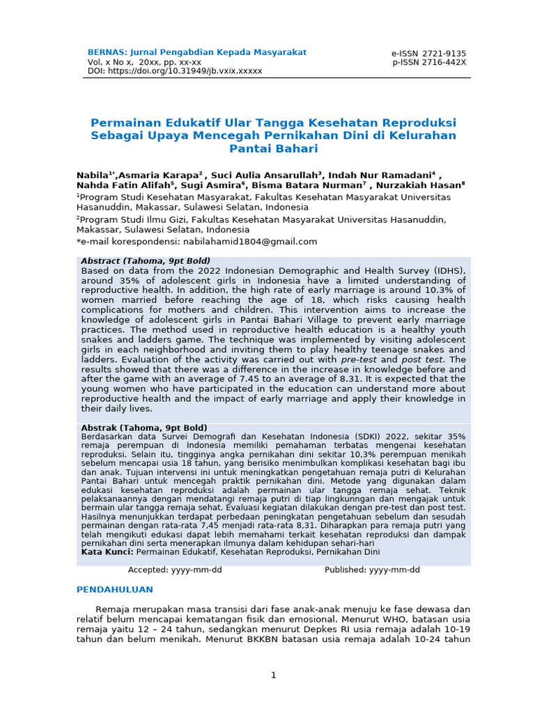 Draft Artikel Pernikahan Dini | PDF