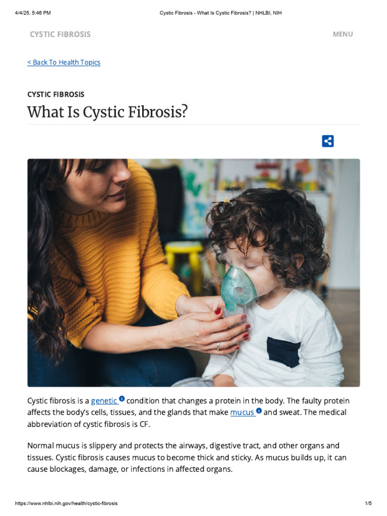Understanding Cystic Fibrosis Symptoms | PDF