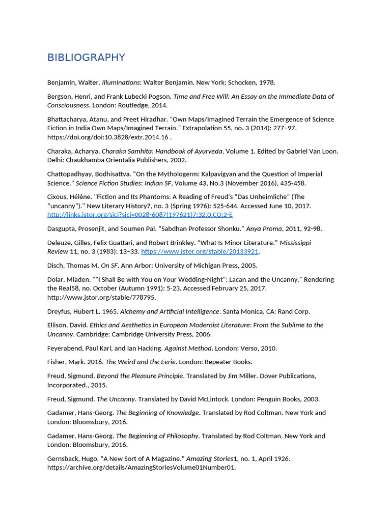 Bibliography Final Draft | PDF
