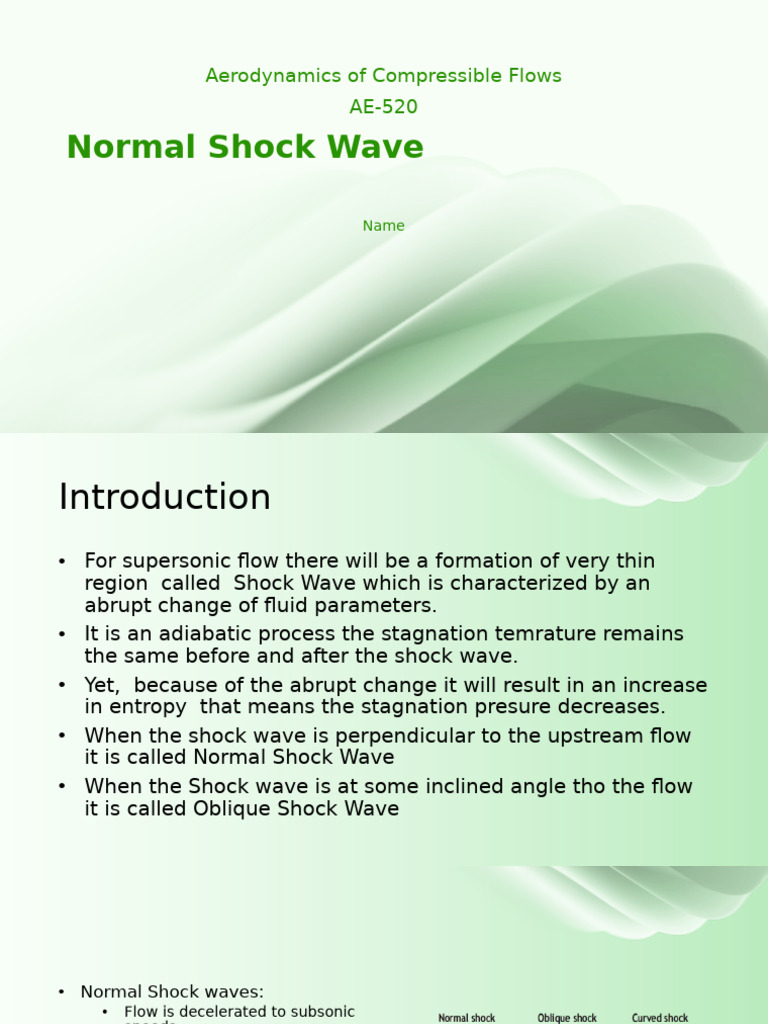Understanding Normal Shock Waves in Aerodynamics | PDF | Shock Wave ...