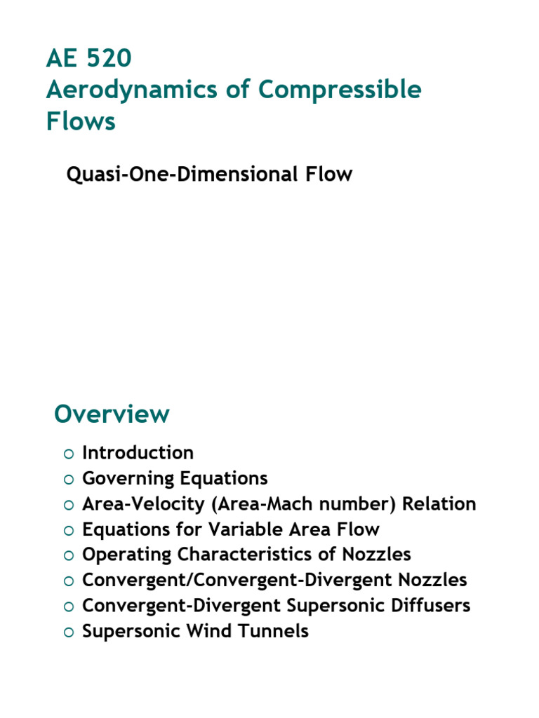 AE520 Chapter 5 - Quasi 1D Flow by Dr. Naef | PDF | Mach Number | Shock ...