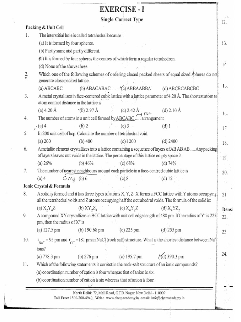 Chem Academy Physical Chemistry Question Bank Vol. 1 | PDF