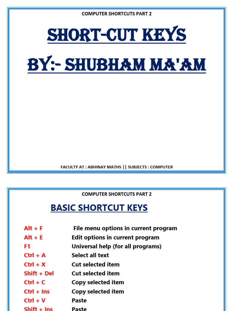 Short Cut - 2 | PDF | Computing Platforms | Computer Architecture