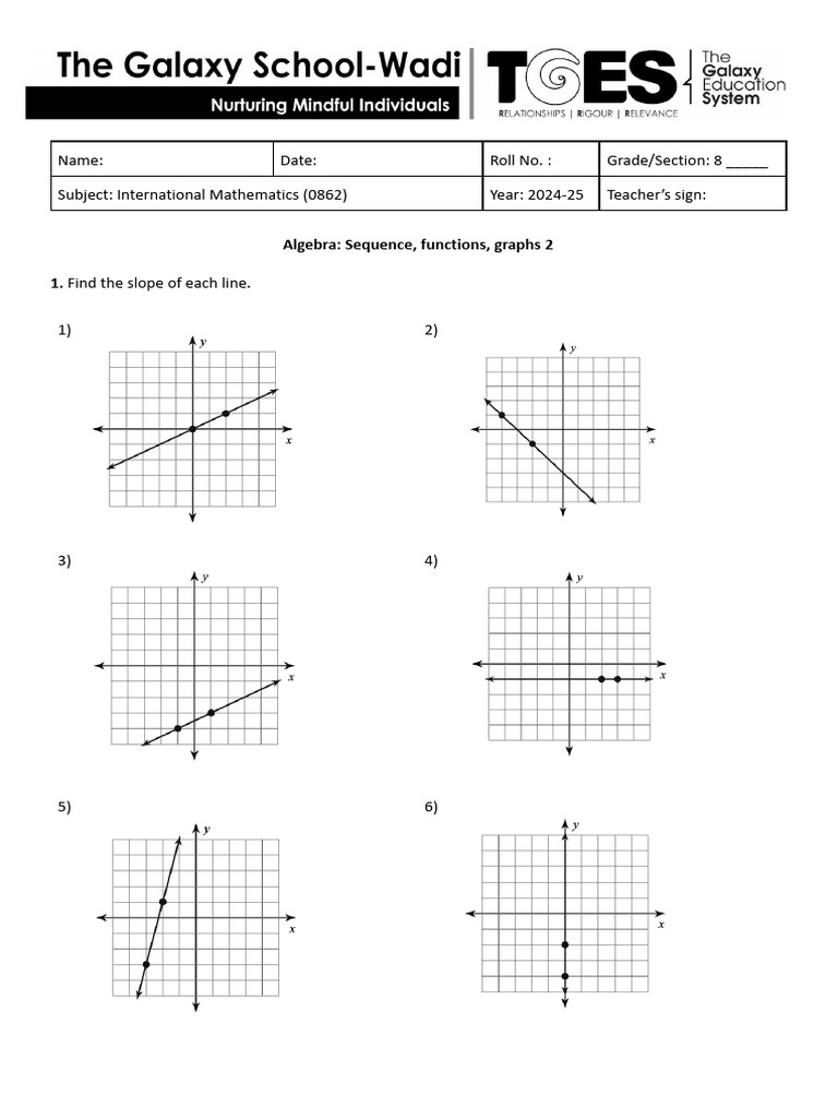 24-25 G8 Algebra - Sequence, Functions, Graphs 2 | PDF | Equations ...