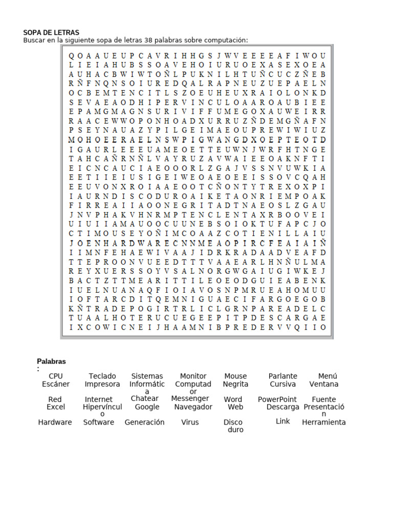 458667568-Sopa-de-Letras-Informatica-docx | PDF