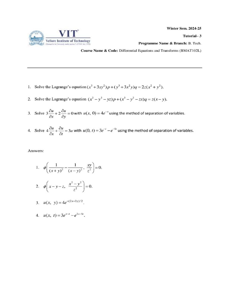 WS(24-25)-BMAT102L-Tutorial 3 (2) | PDF