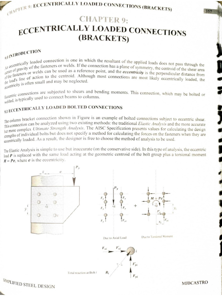 Steel Design Eccentrically Loaded Connections | PDF