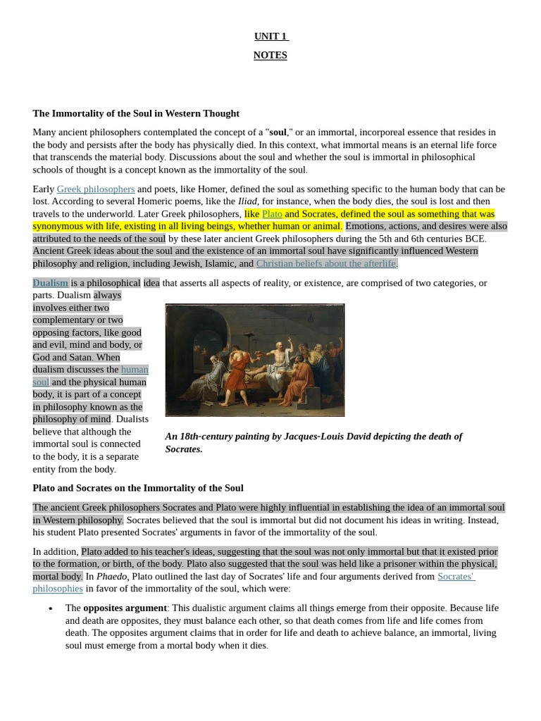 The Immortality of The Soul in Western Thought | PDF | Socrates | Soul