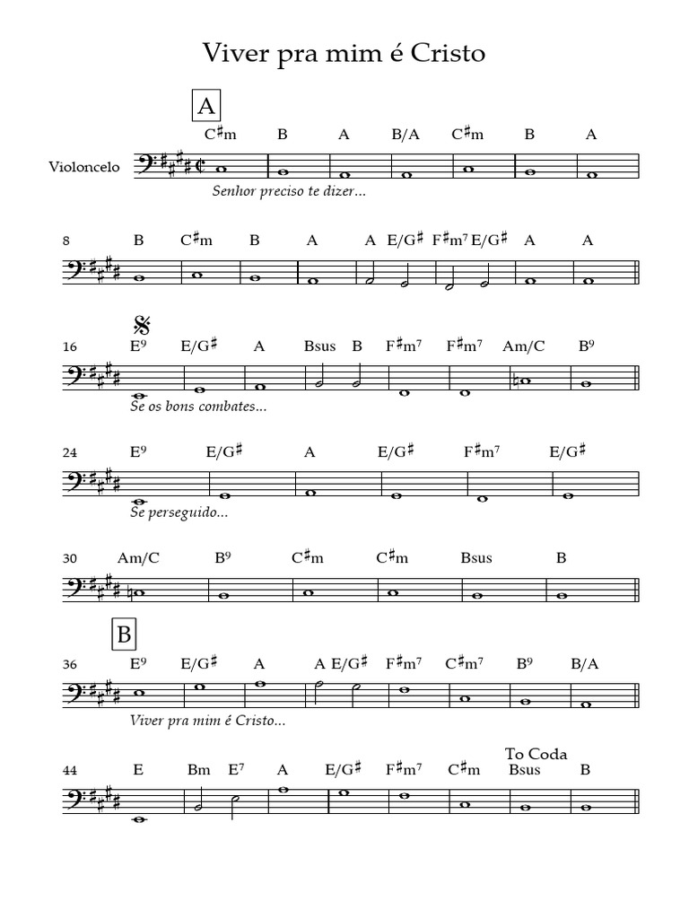 Viver pra mim é Cristo_base para todos | PDF