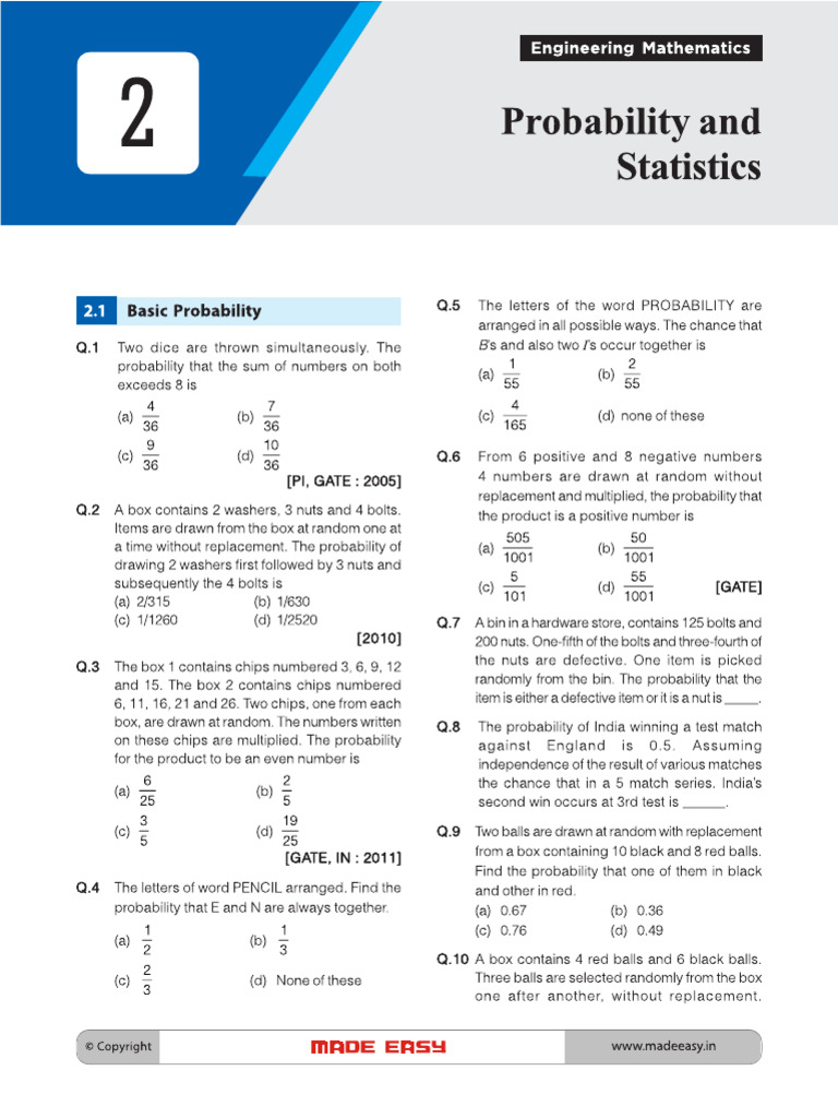 02 Probability and Statistics CPQ WB 2025-1 | PDF