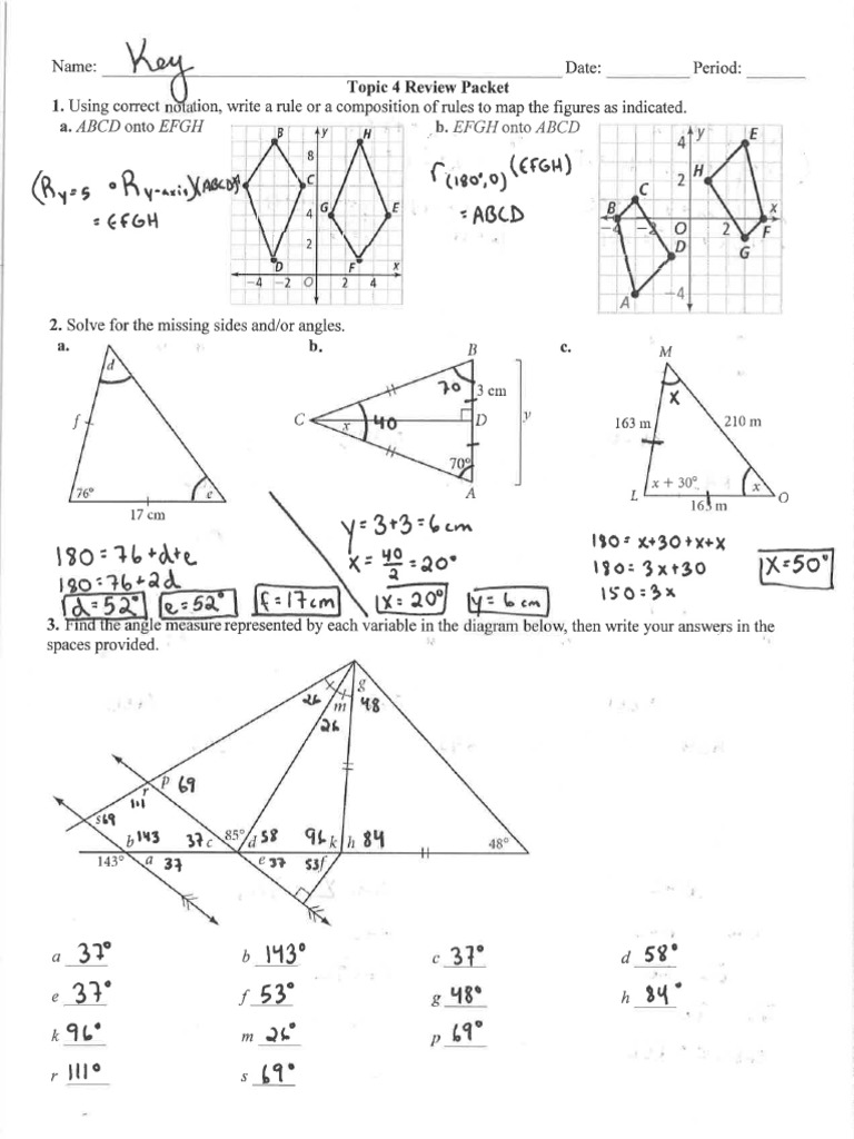 Topic 4 Review Packet 2019 KEY | PDF