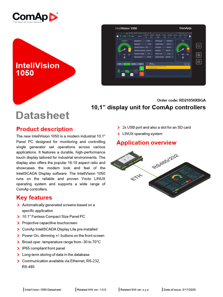 Intelivision 1050 Datasheet | PDF | Usb | Touchscreen